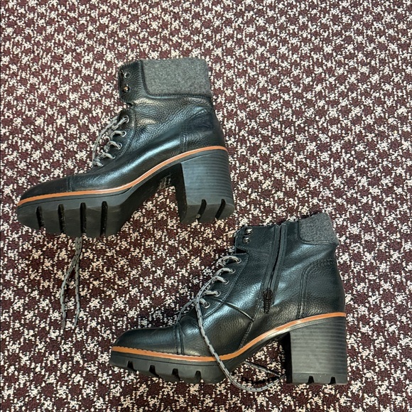 Naturalizer | Shoes | Naturalizer Black Lace Up Boots With Gray Accents ...